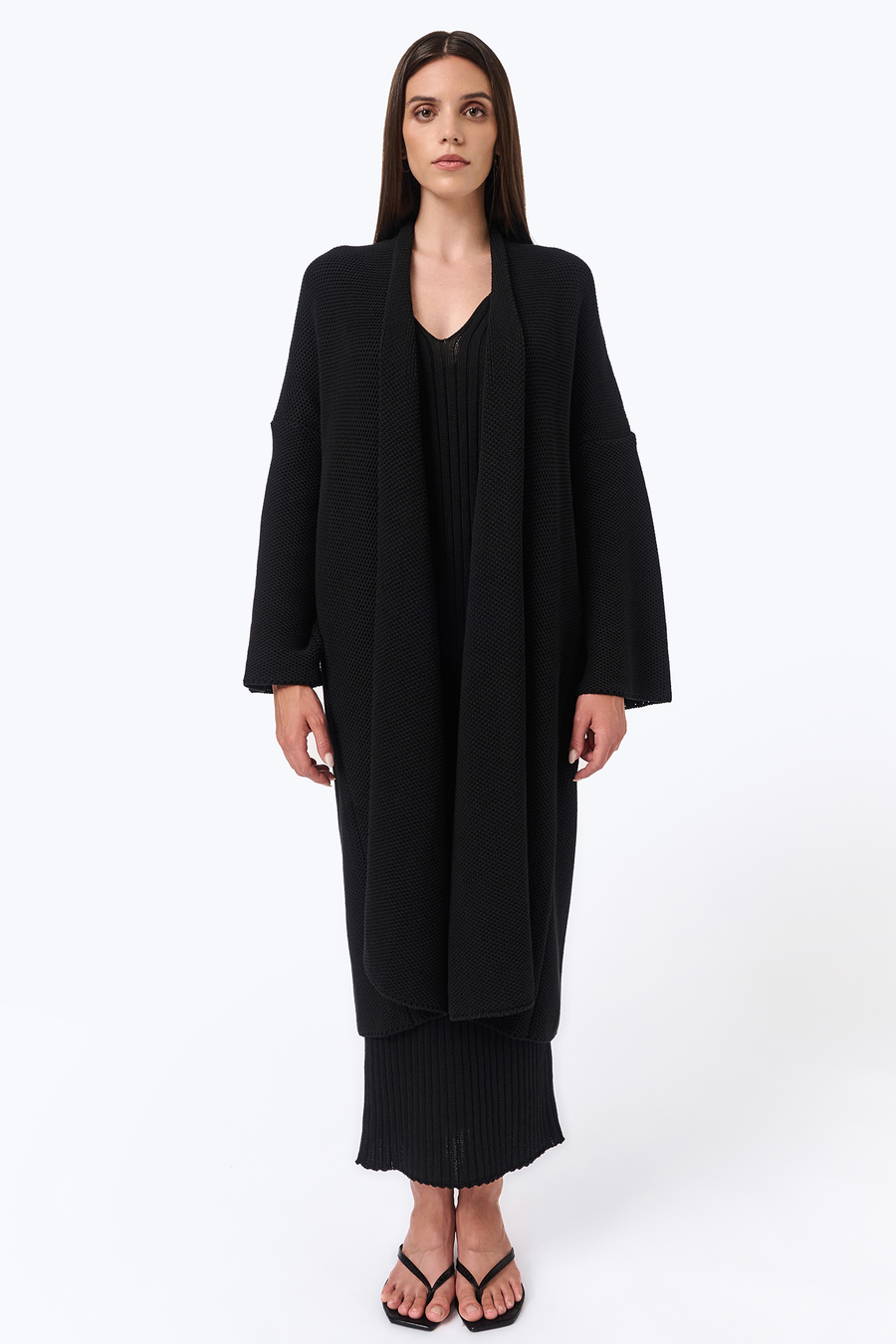 Knitted Long Cardigan Coats | Sustainable & Elegant Knitwear – Mila.Vert